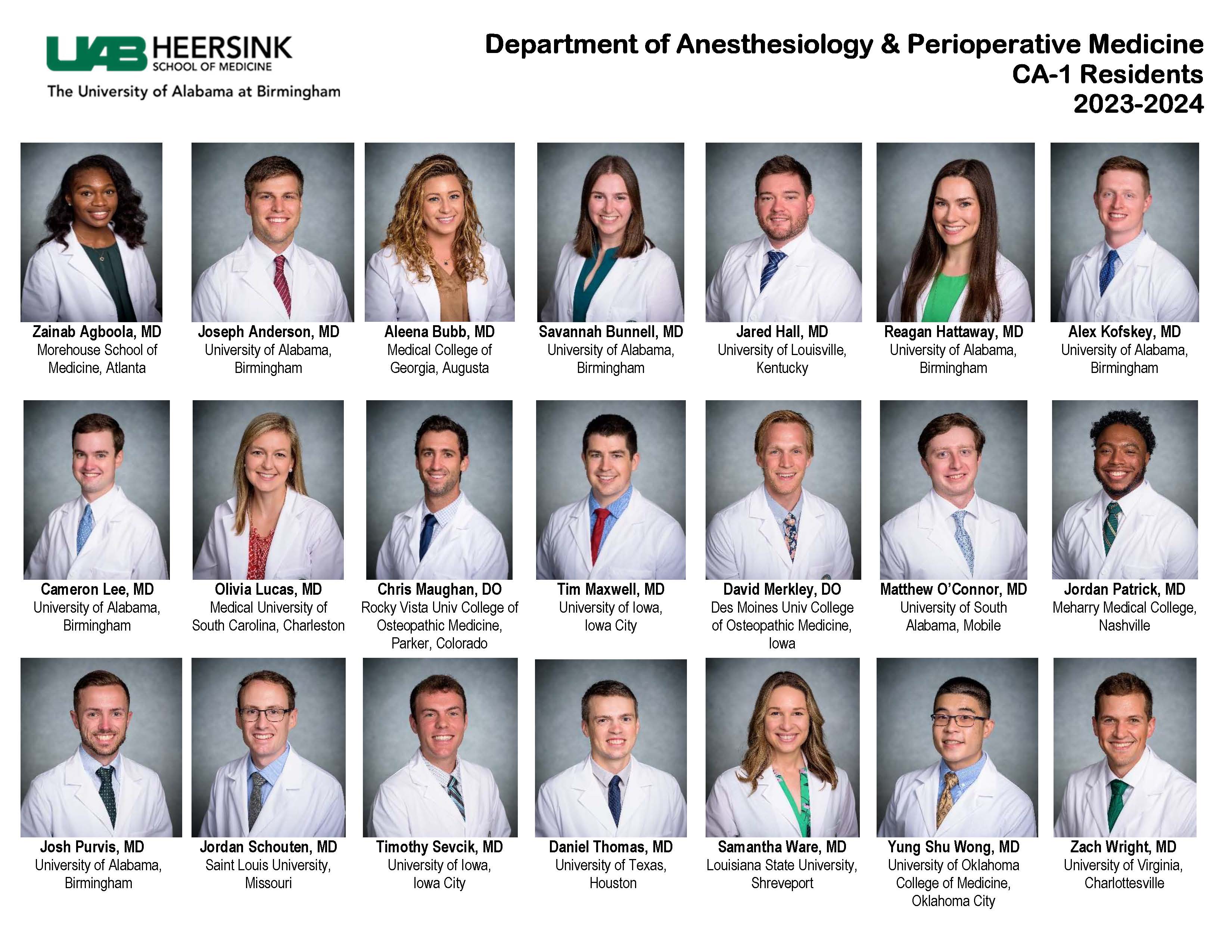 Our Residents - Anesthesiology and Perioperative Medicine