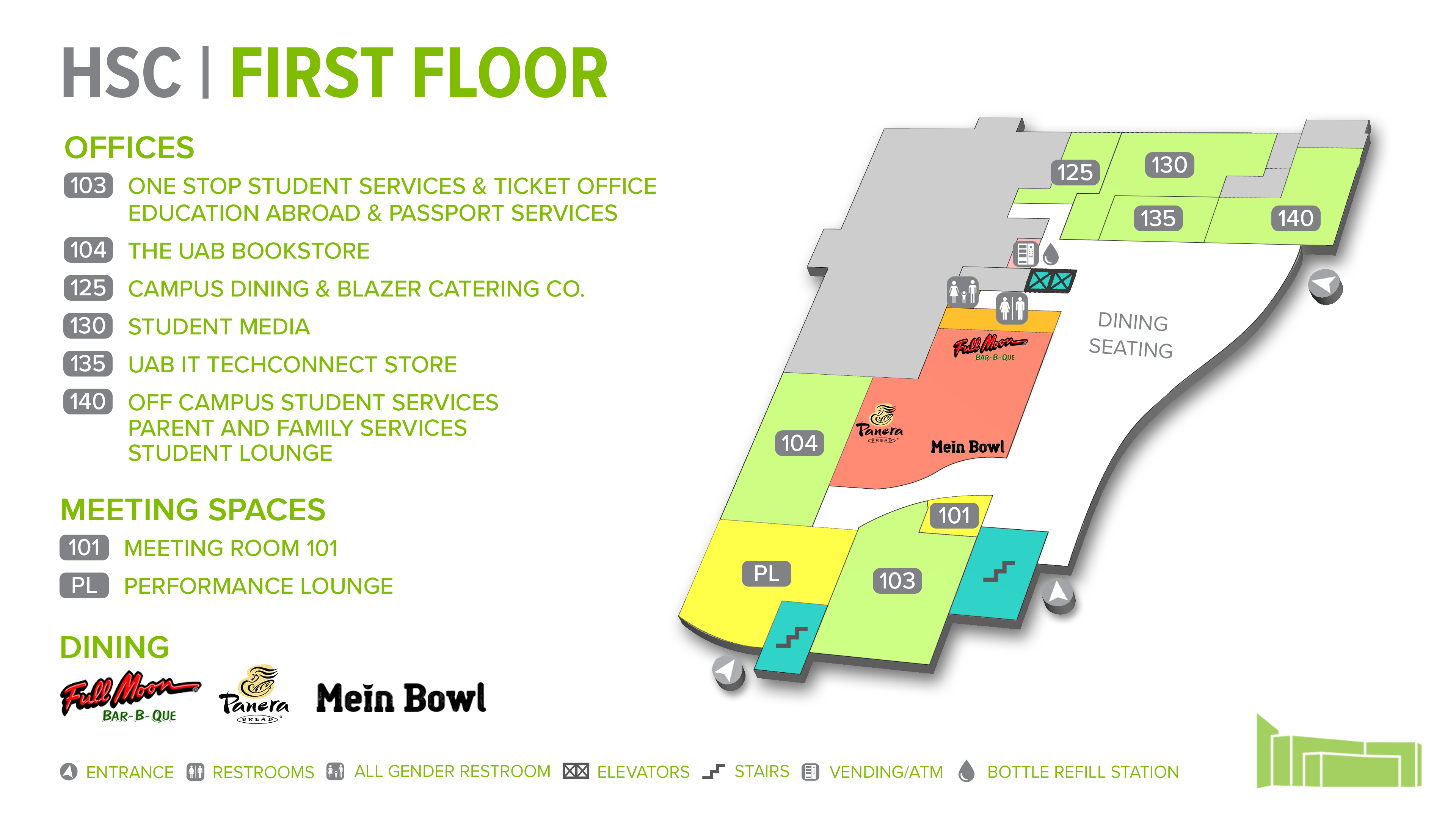 Building Map - Student Affairs - Hill Student Center | UAB